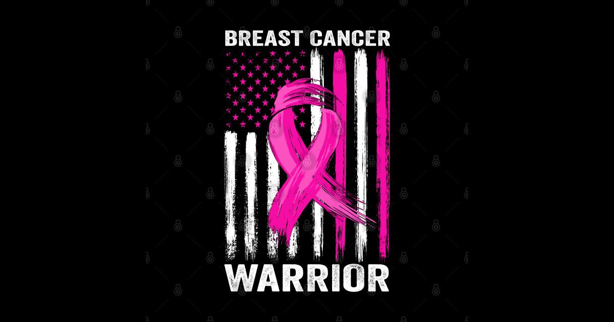 Breast Cancer Warrior No One Fight Alone US Flag Pink Ribbon - Breast ...