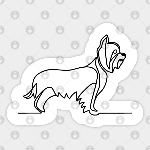 Yorkshire Line Art - Yorkshire Terrier - Sticker | TeePublic
