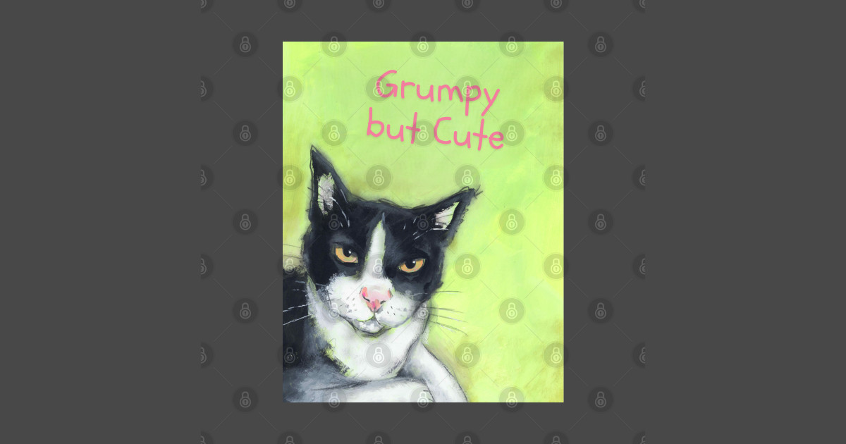 Grumpy but Cute - Angry Cat - Cat - T-Shirt | TeePublic