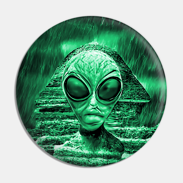 Funny Retro Alien Sphinx Vintage Sci-fi Space Planet X - Alien - Pin ...