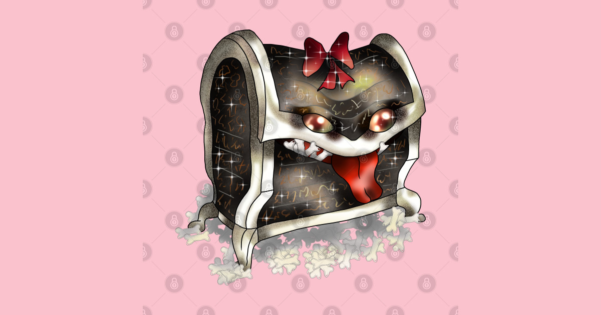 cute mimic chest cartoon for dnd and fantasy fans - Dnd - T-Shirt ...