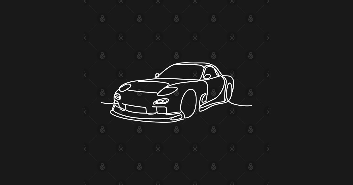 Mazda RX7 Line Drawing - Mazda Rx7 - T-Shirt | TeePublic