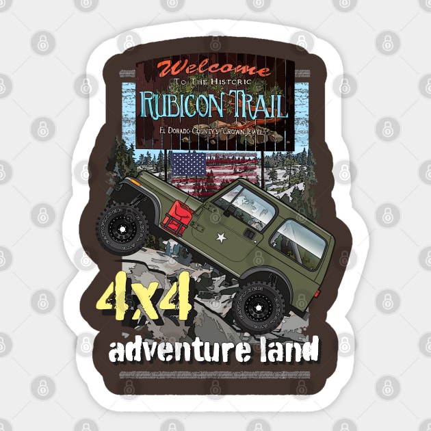 the rubicon trail - The Rubicon Trail - Sticker | TeePublic