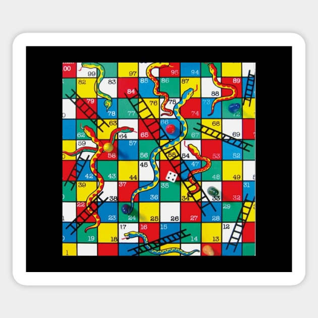 Snakes and Ladders Game3 - Snakes And Ladders Game - Sticker | TeePublic