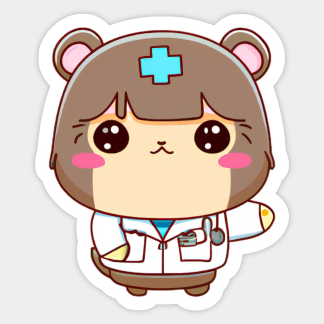 Cute Capybara Nurse Kawaii - Capybara - Sticker | TeePublic