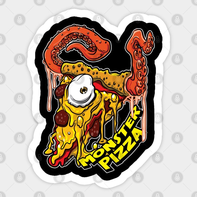 Monster Pizza Cyclops with tentacles - Monster Pizza - Sticker | TeePublic