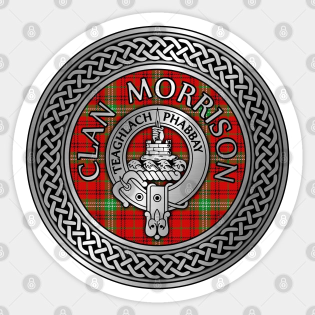 Clan Morrison Crest & Tartan Knot - Morrison - Sticker | TeePublic
