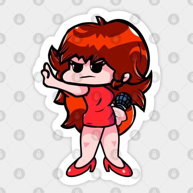 Girlfriend FNF character detailed version - Fnf Game - Sticker | TeePublic