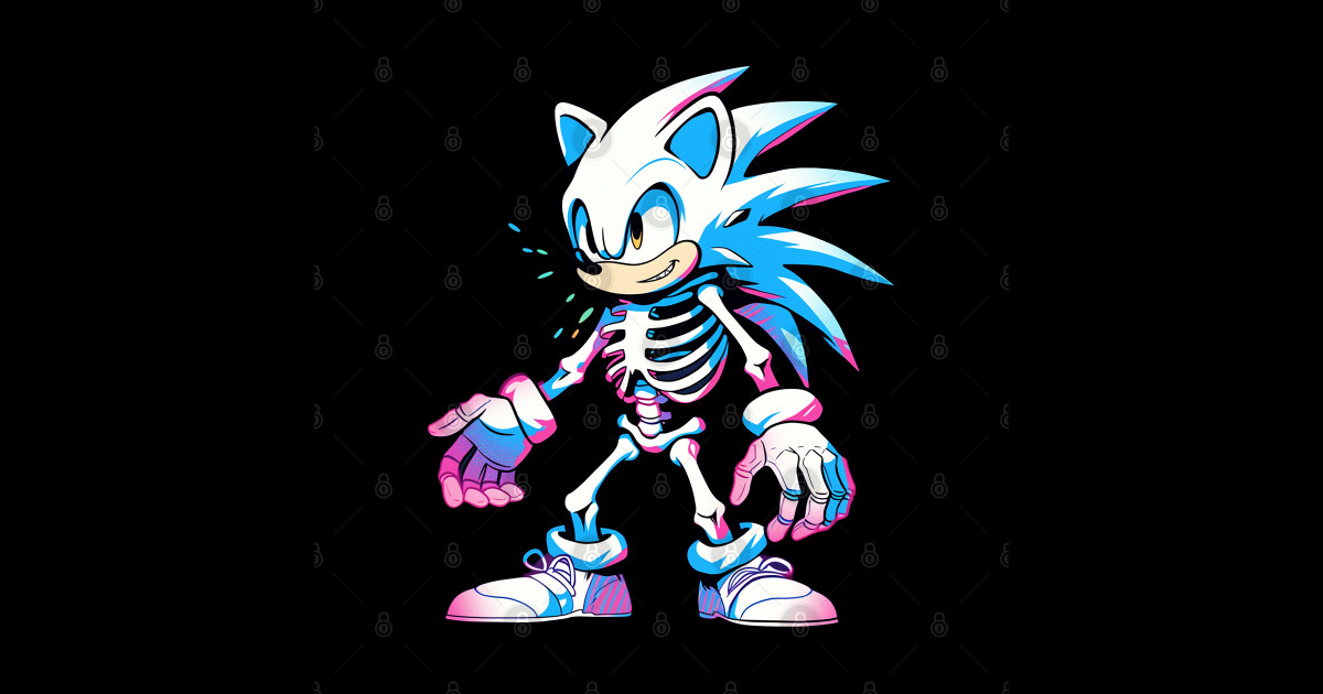skeleton sonic - Skeleton - Sticker | TeePublic