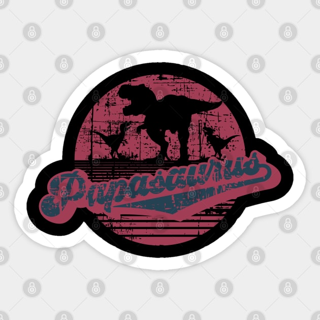PAPASAURUS T REX DADASAURUS RETRO SUNSET CLASSIC DISTRESSED VINTAGE ...
