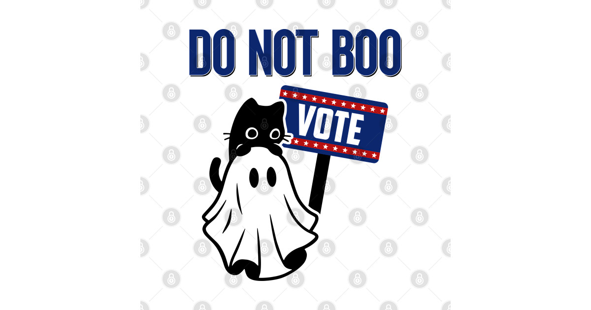 Do Not Boo Vote Kamala Harris 2024 Black Cat Ghost Halloween - Do Not ...