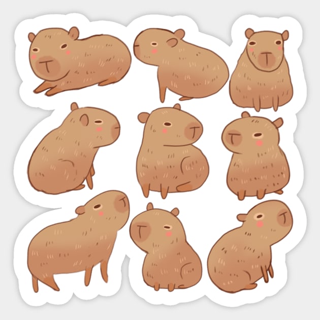 Capybara stack - Capybara - Sticker | TeePublic