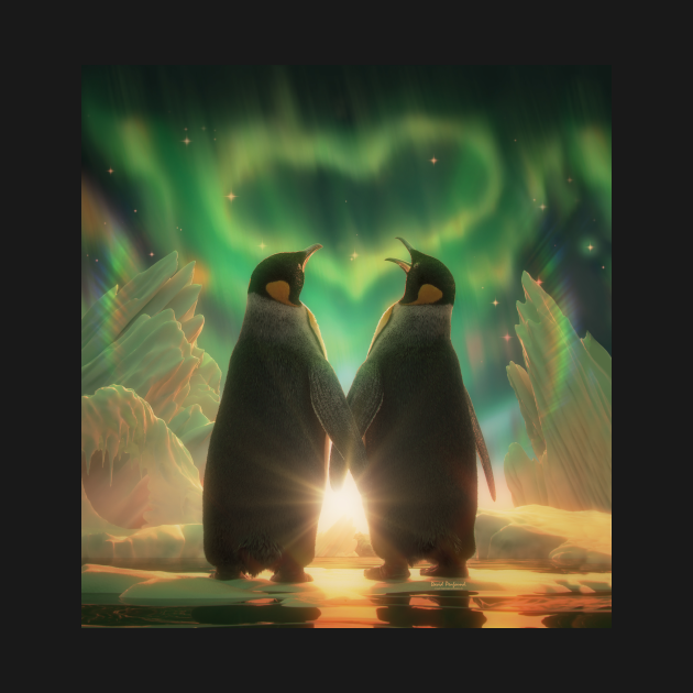 Penguins Aurora - Penguin Love - T-Shirt | TeePublic