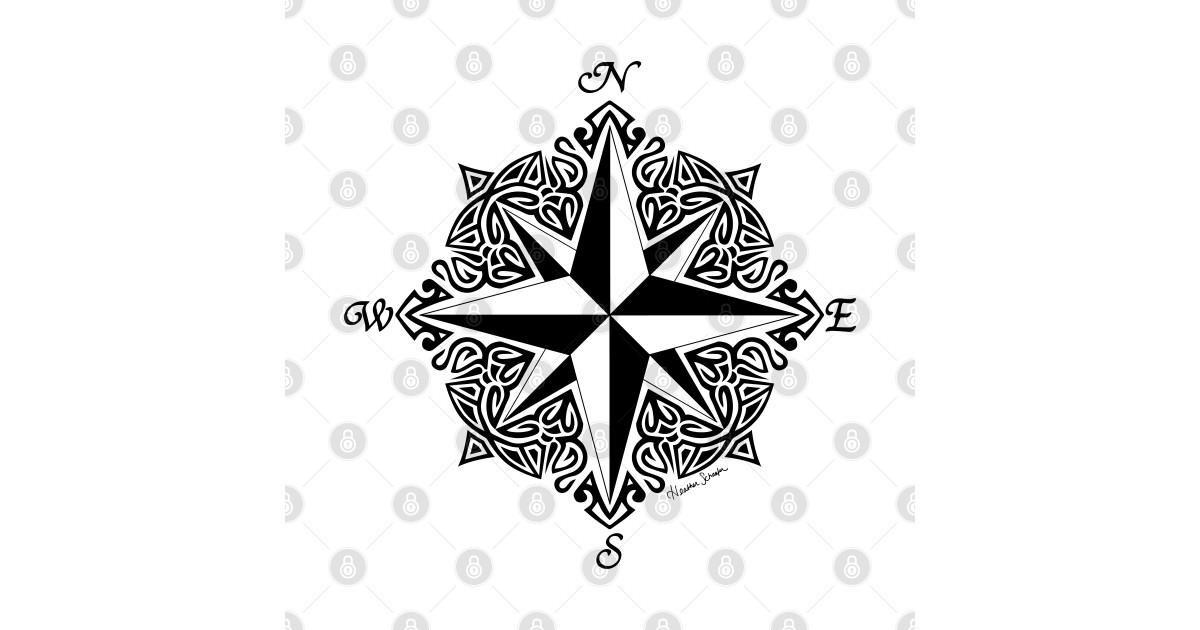 Tribal Compass Rose - Compass Rose - Sticker | TeePublic
