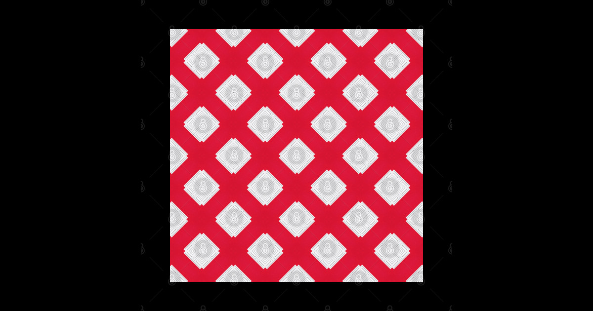 White and Red Diamond Pattern - Diamond Pattern - Sticker | TeePublic