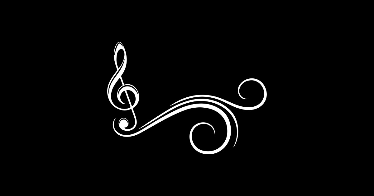 treble clef white filigree - Treble Clef - Sticker | TeePublic