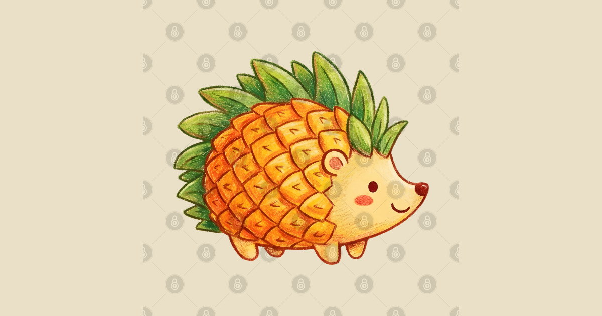 Pineapple Hedgehog - Pineapple Hedgehog - T-Shirt | TeePublic