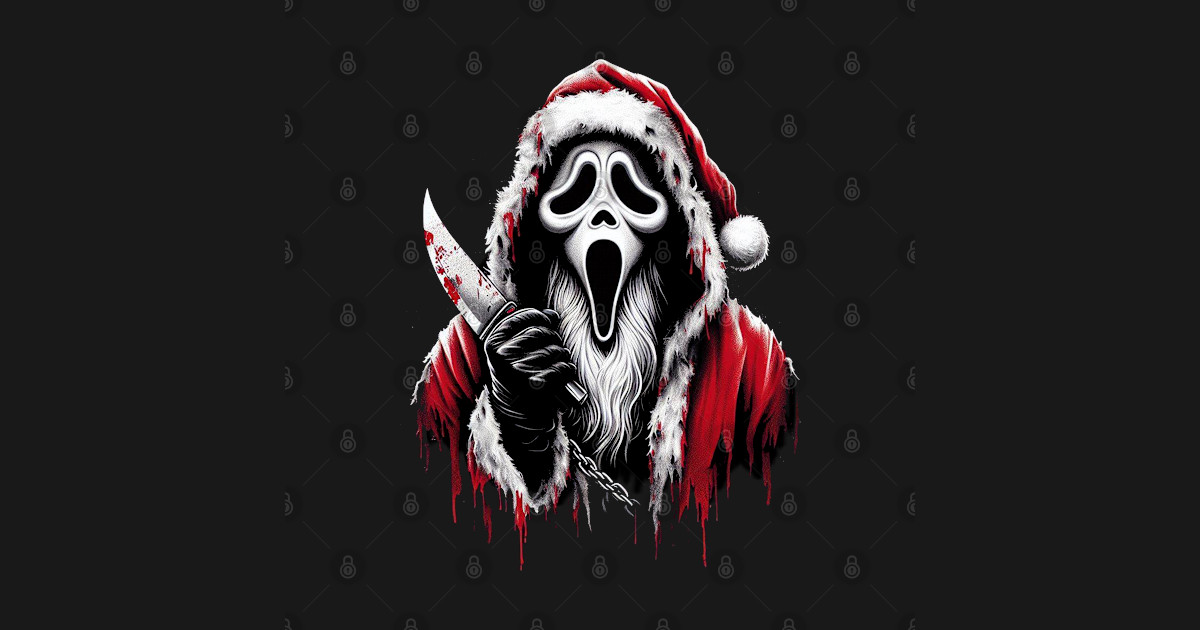 Ghostface Santa T-Shirt – Scary Merry Christmas Graphic Tee - Ghostface ...