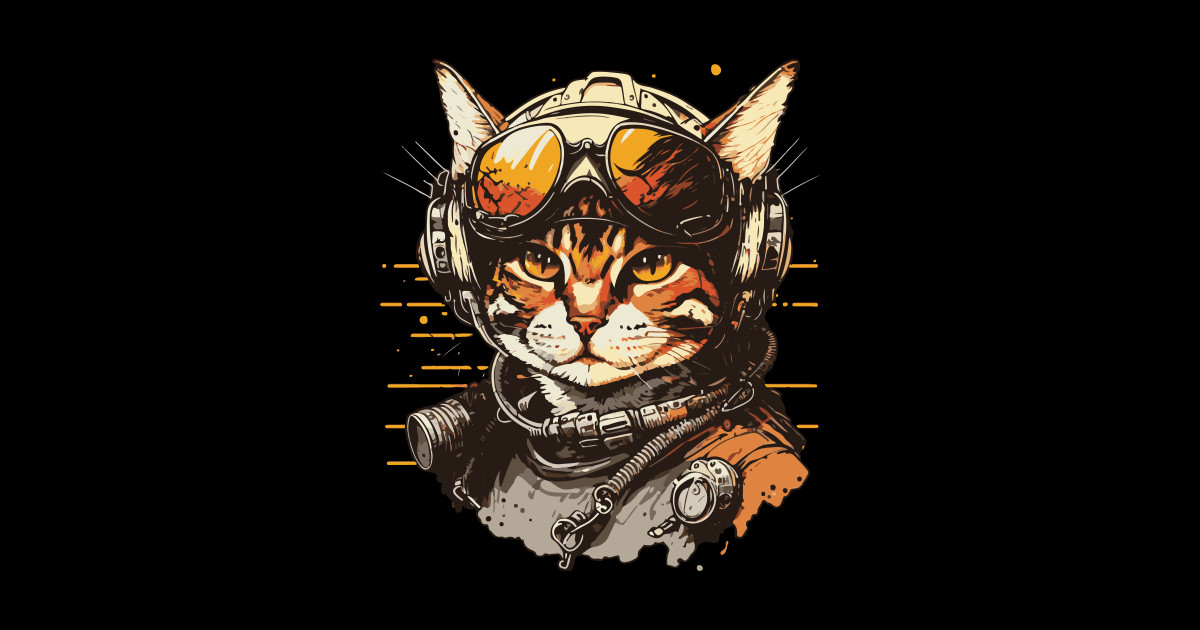 The Pilot Cat - Aviation Geek - Sticker | TeePublic