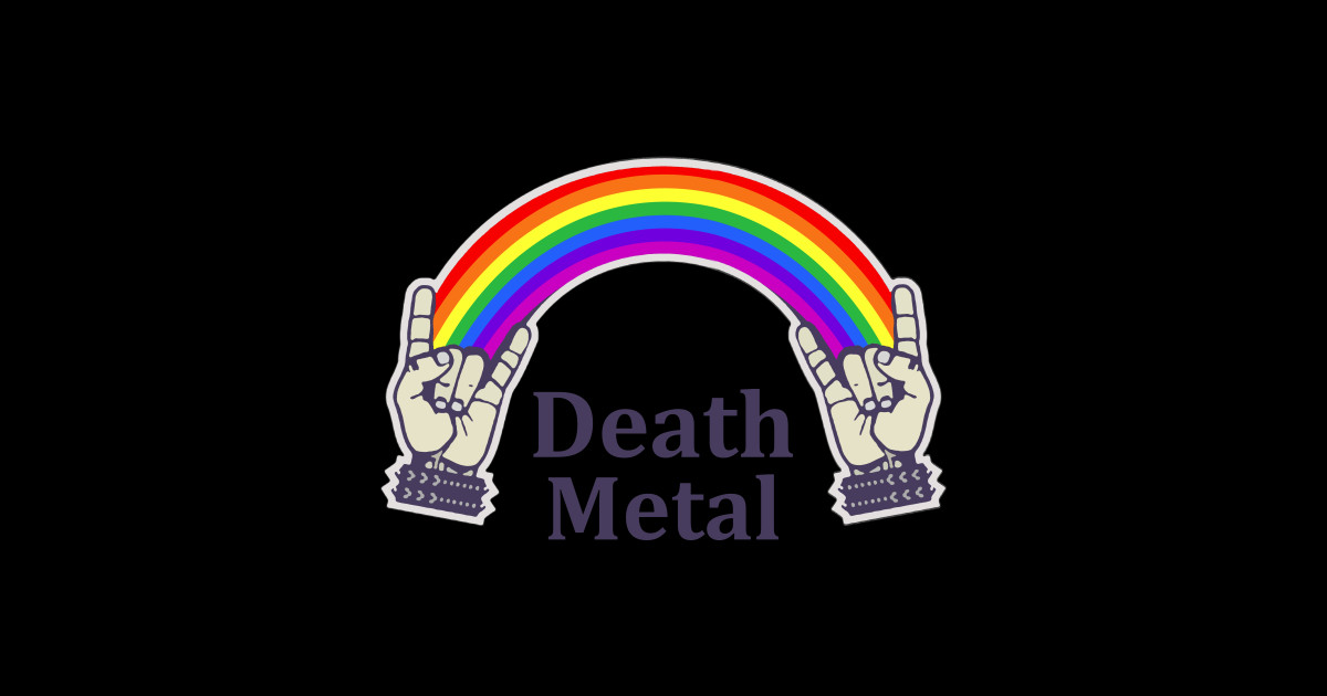 Death Metal Rainbow - Plain - Rainbow - Sticker | TeePublic
