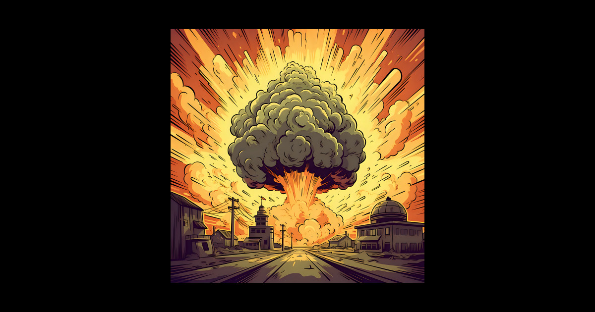 Illustration of catastrophic event. Nuclear explosion - Catastrophe ...