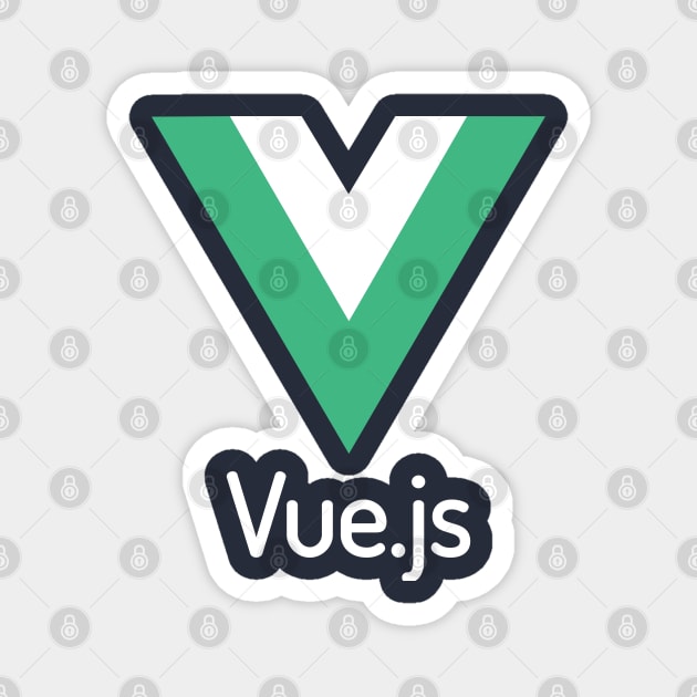 Vue JS logo vertical white - Vuejs - Magnet | TeePublic