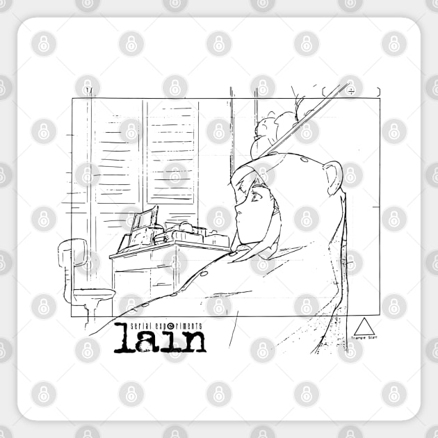 Lain bear suit Sketch - Anime And Manga - Sticker | TeePublic