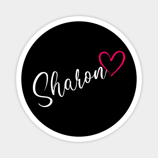 Sharon Name Calligraphy Pink Heart - Sharon Name - Magnet | TeePublic
