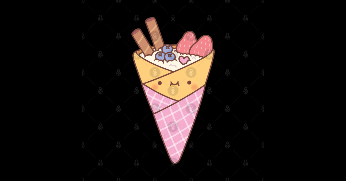 Cute Japanese Style Crepes Dessert - Crepes - Sticker | TeePublic