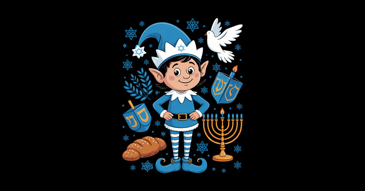 Happy Hanukkah Jewish Elf Family Christmas - Happy Hanukkah Jewish Elf ...