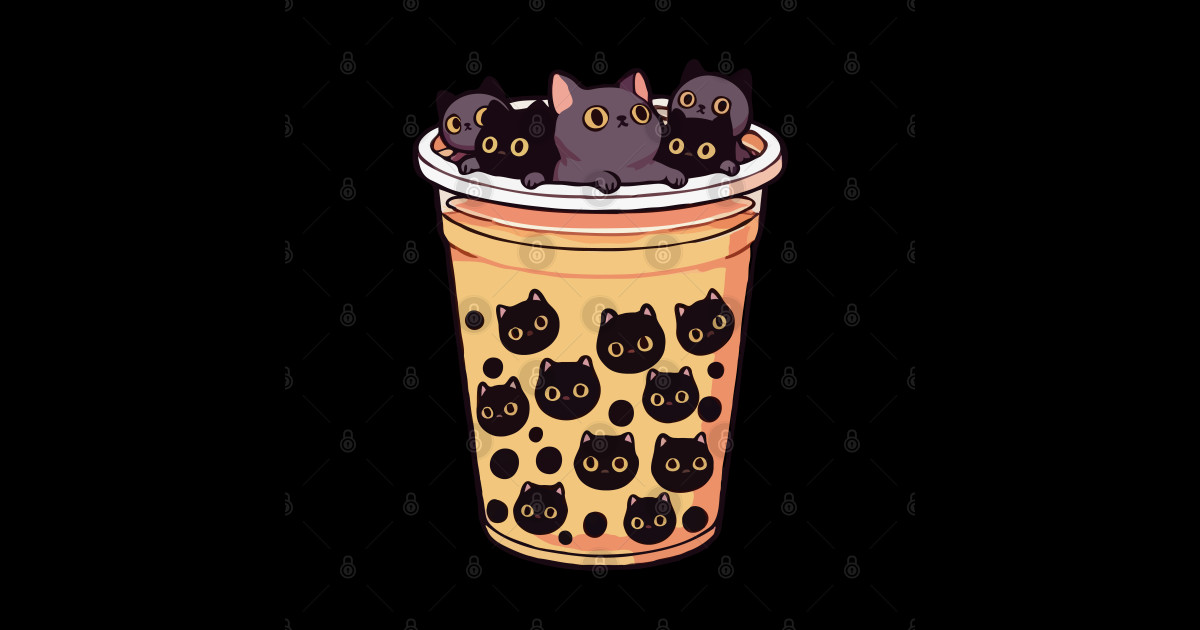 Boba Cats Tea - Cat - Magnet | TeePublic