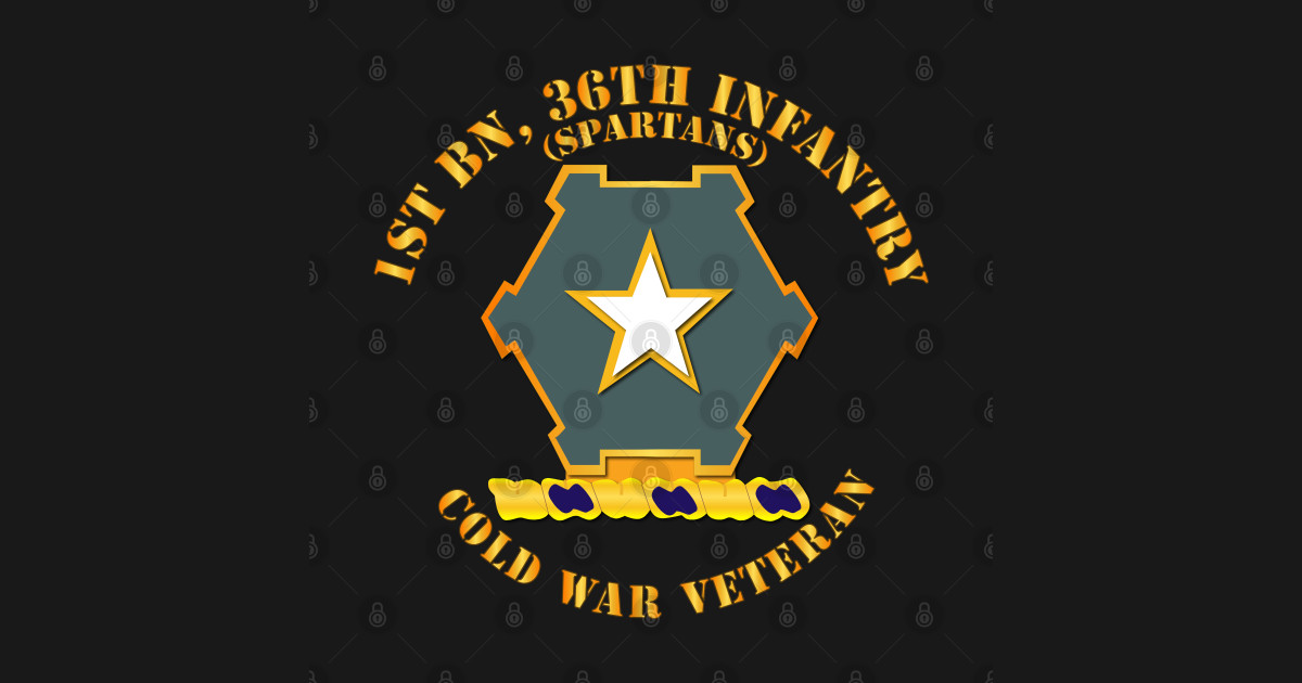 1st Bn 36th Infantry DUI - Spartans - Cold War Vet - Nuclear - Sticker ...