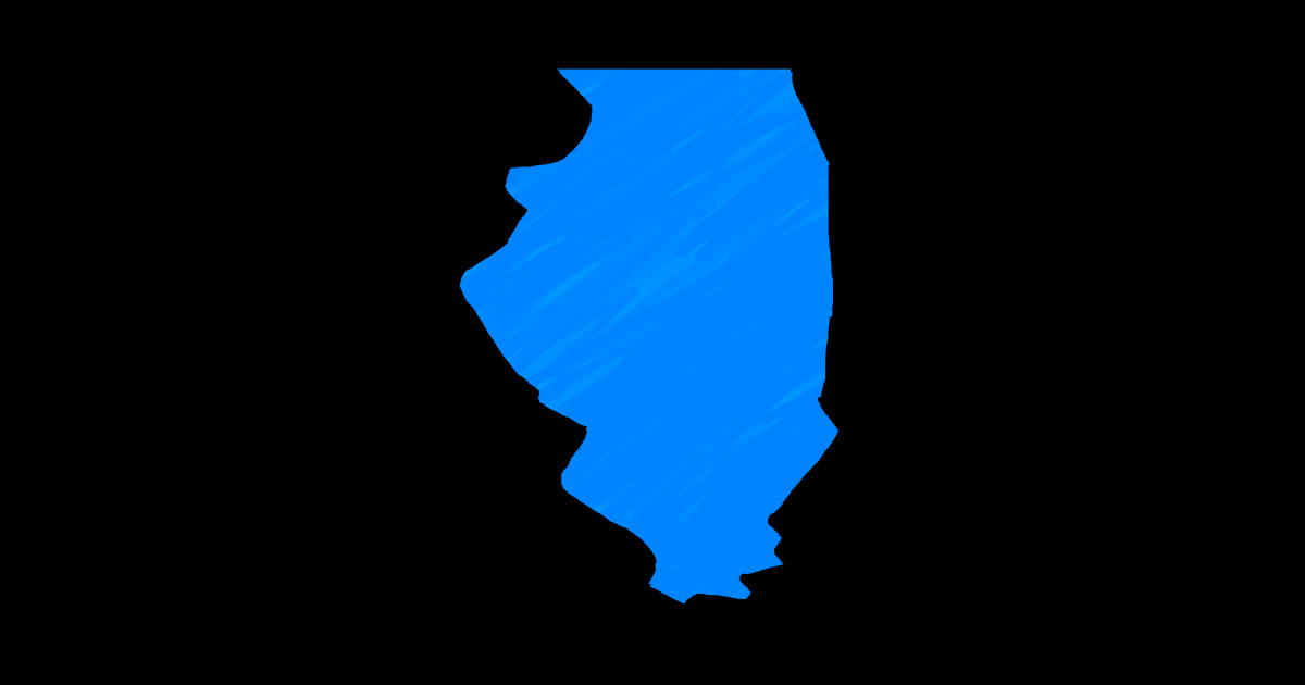 Bright Blue Illinois Outline - Bright Blue Illinois Outline - Posters ...