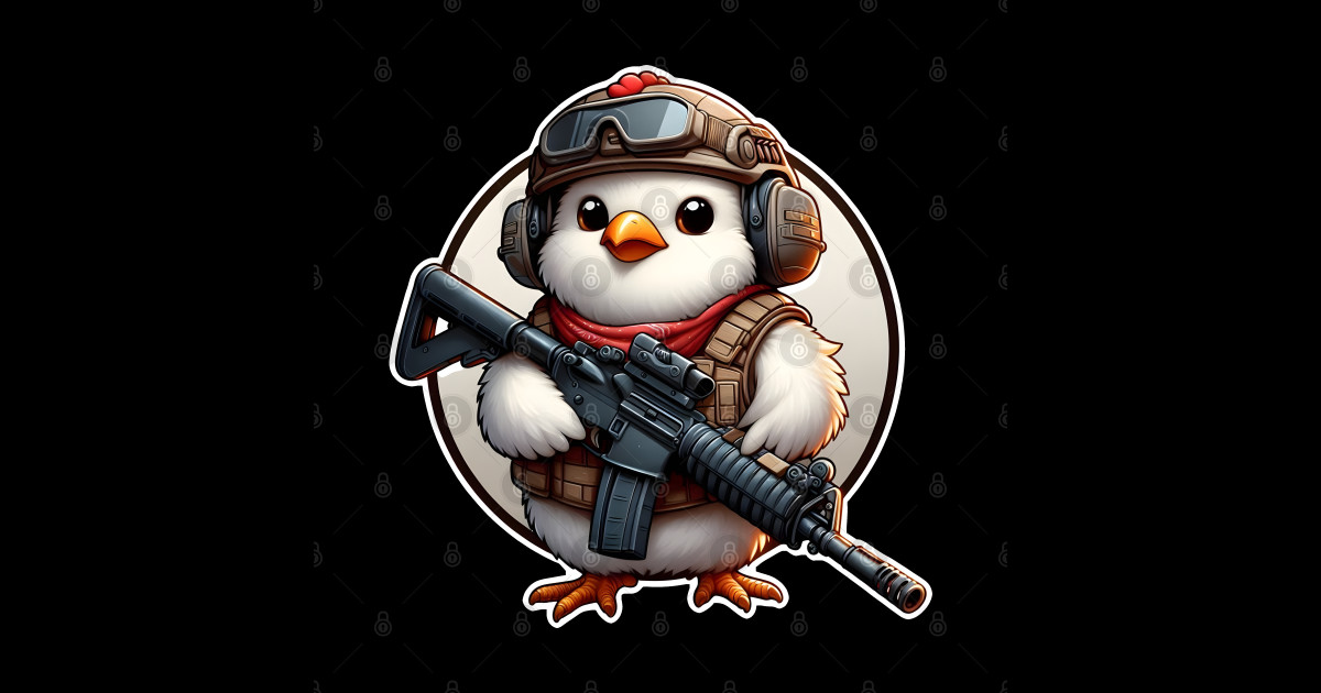 Tactical chicken - Chicken - Sticker | TeePublic