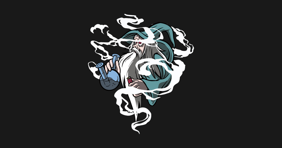 Smoking Wizard - Wizard - T-Shirt | TeePublic