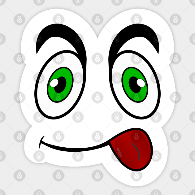Cheeky Funny Face Cartoon Emoji - Funny Face - Sticker | TeePublic