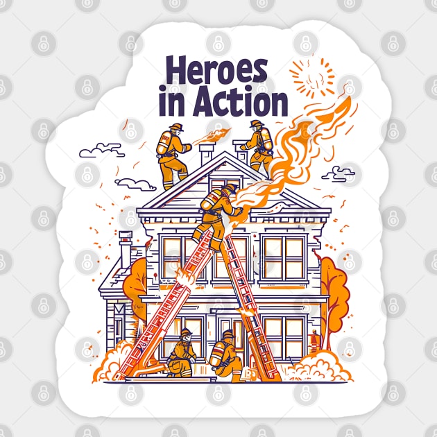 Heroes in Action - Heroes - Sticker | TeePublic