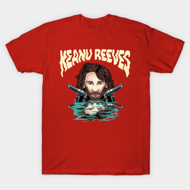 Keanu Reeves Guns - Keanu Reeves - T-Shirt | TeePublic