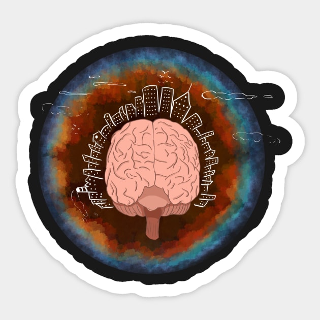 New world (colour) - Brain - Sticker | TeePublic