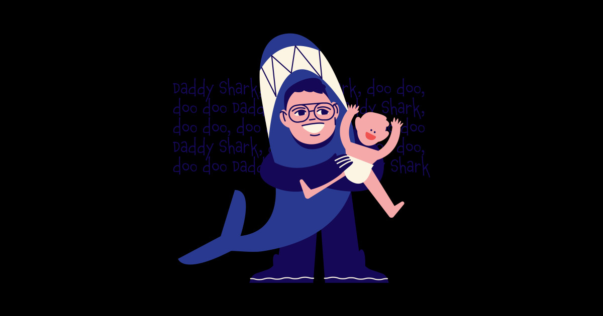 Daddy shark - Babyshark - Sticker | TeePublic