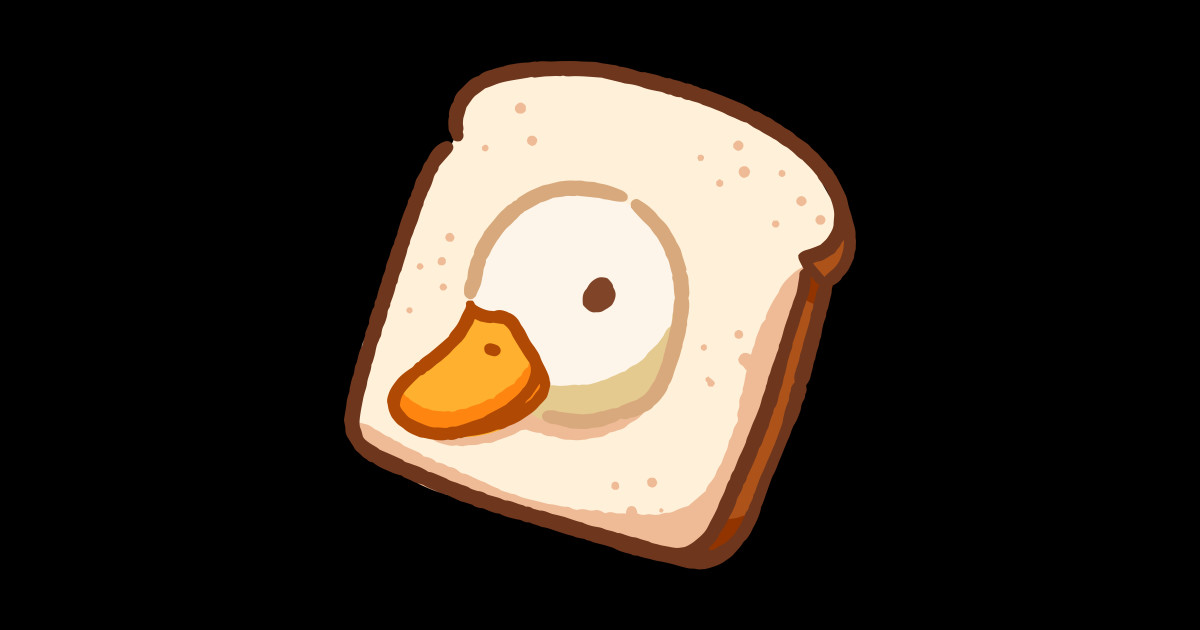 Cute duck with bread - Duck Lover - Sticker | TeePublic