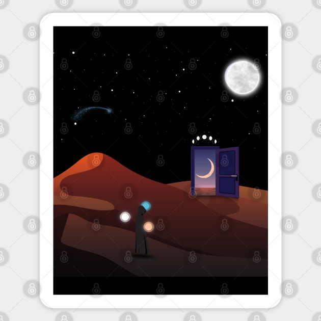 Door portal - Desert Cosmic - Sticker | TeePublic