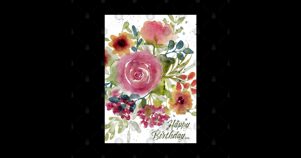Colorful Watercolor Happy Birthday Greeting Card - Cute Greeting Cards ...