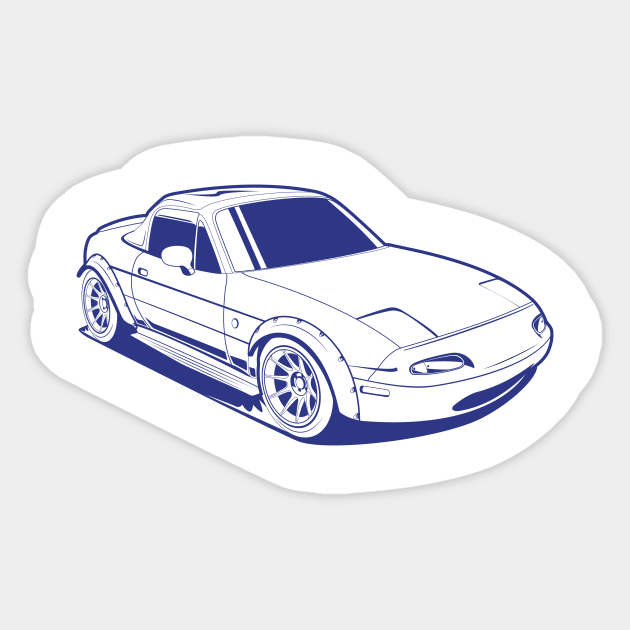 Blue line miata classic - Mazda Miata - Sticker | TeePublic