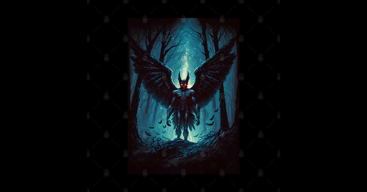 Mothman Cryptid Forest Moth Man Creepy Creature - Mothman - T-Shirt ...