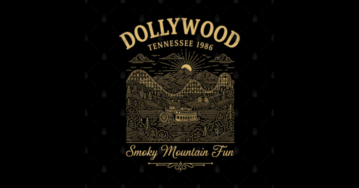 Dollywood Smoky Mountain Fun Retro Design - Dollywood - Sticker | TeePublic