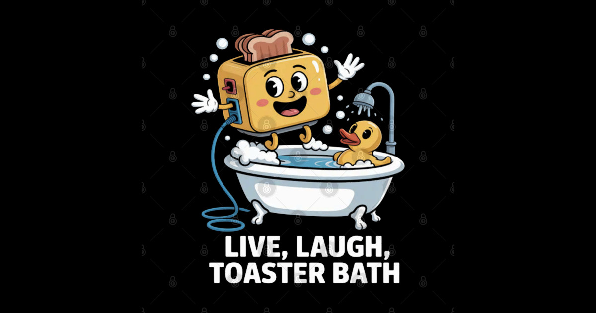Live Laugh Toaster Bath - Live Laugh Toaster Bath - Sticker | TeePublic