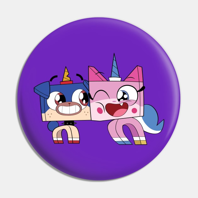 unikitty et puppycorn hug - Unikitty - Pin | TeePublic