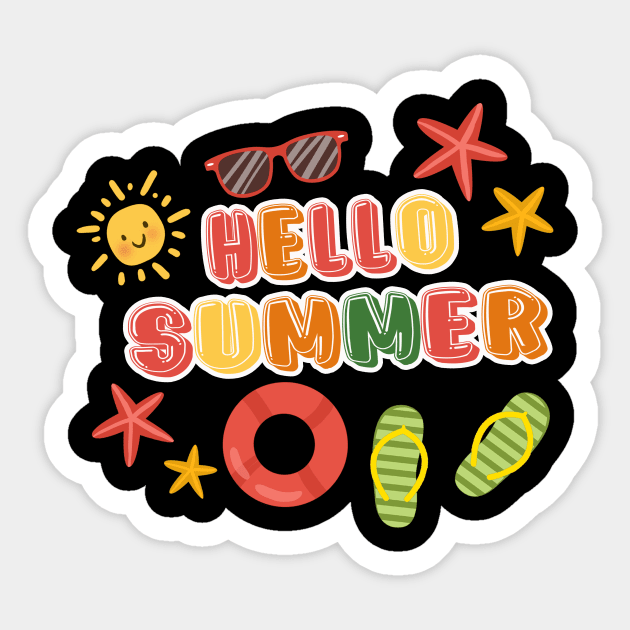 hello summer sun - Summer - Sticker | TeePublic