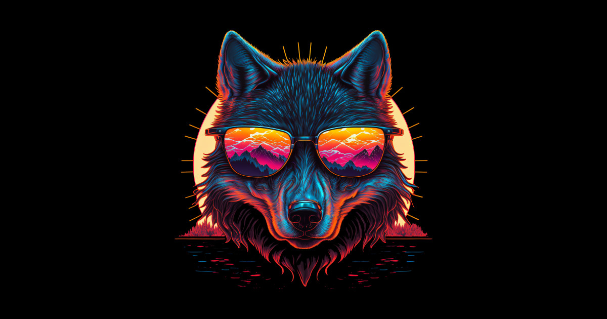 Retrowave Wolf - Wolf - T-Shirt | TeePublic